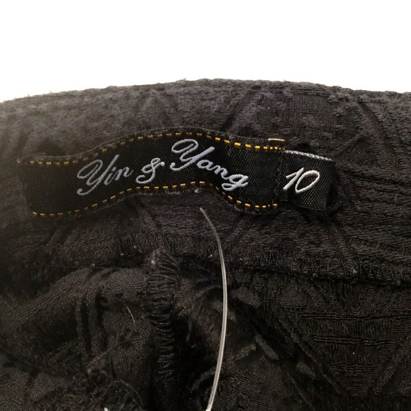 yin & yang | Pants & Jumpsuits | Yin Yang Textured Lace Graphic Pants ...